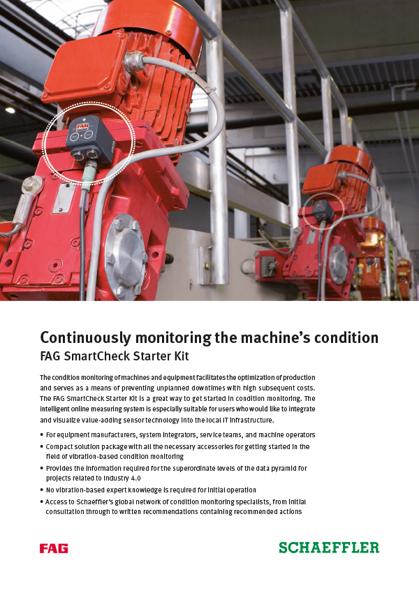 Continuously monitoring the machine’s condition: FAG SmartCheck starter ...
